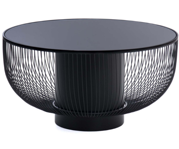 Mesa centro Silkeborg metal cristal negro