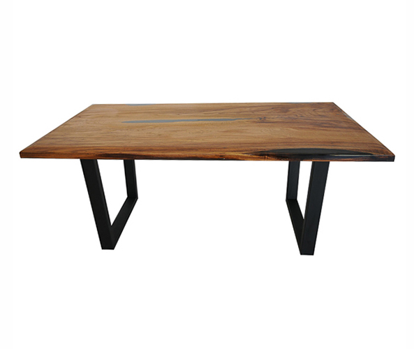 Mesa de comedor castaño macizo Lerit