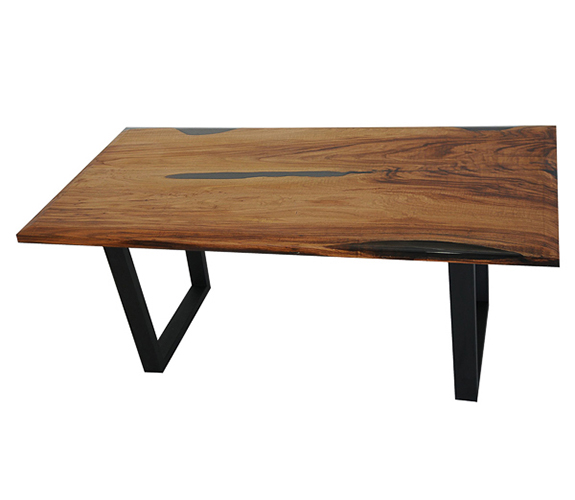 Mesa de comedor castaño macizo Lerit