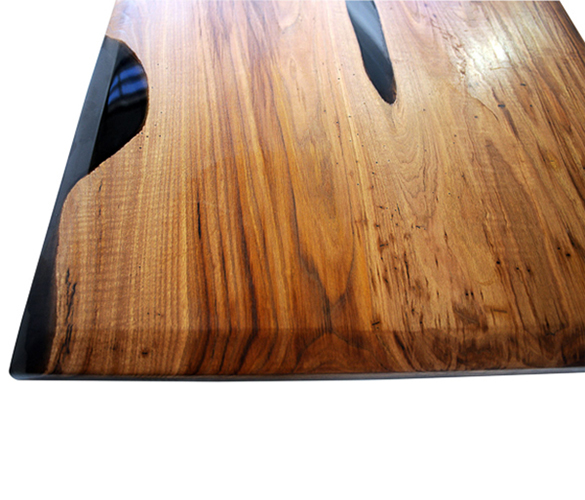 Mesa de comedor castaño macizo Lerit