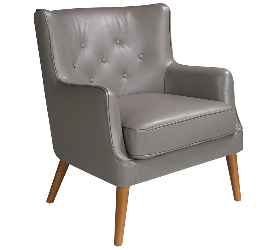 Butaca clásica piel gris Esino