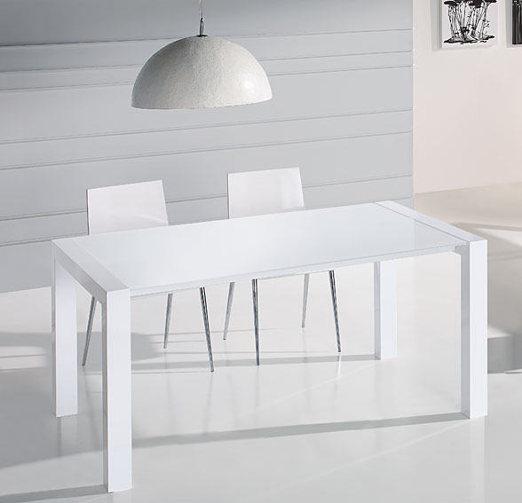 Mesa de comedor industrial extensible con cubertero de lujo en ...